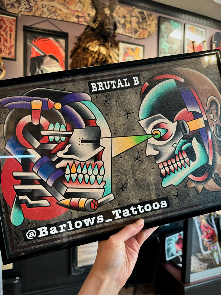 Cyborg Robot New Traditional Tattoo Flash Art Print 11x17 ...